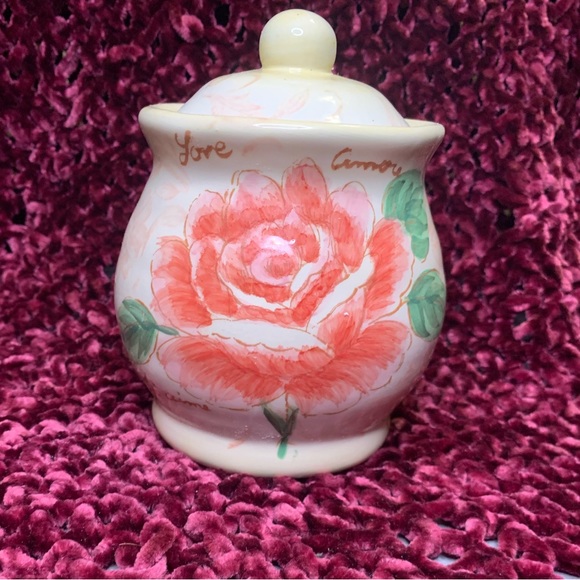 Maxcera | Dining | Maxcera Floral Collage Love Rose Sugar Bowl With Lid ...